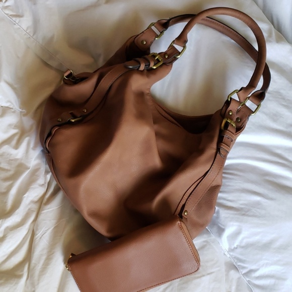 Merona | Bags | Brown Shoulder Bag With Wallet | Poshmark